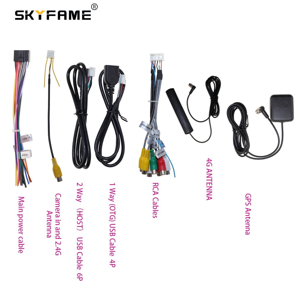 SKYFAME Car Head Unit Wire Harness Kit For Car Android RCA Cable GPS 4G ...