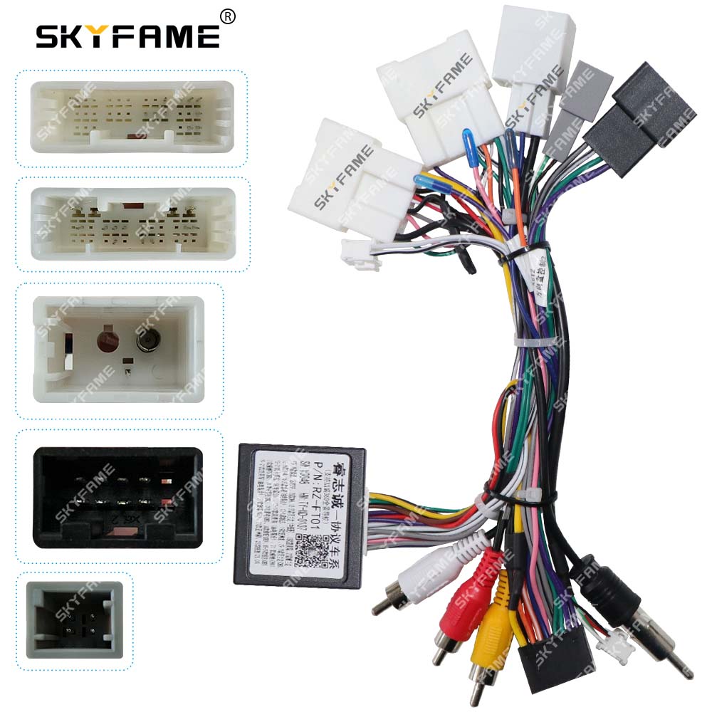 SKYFAME Car 16pin Wiring Harness Adapter Canbus Box Decoder Android Radio Power Cable For Toyota ...