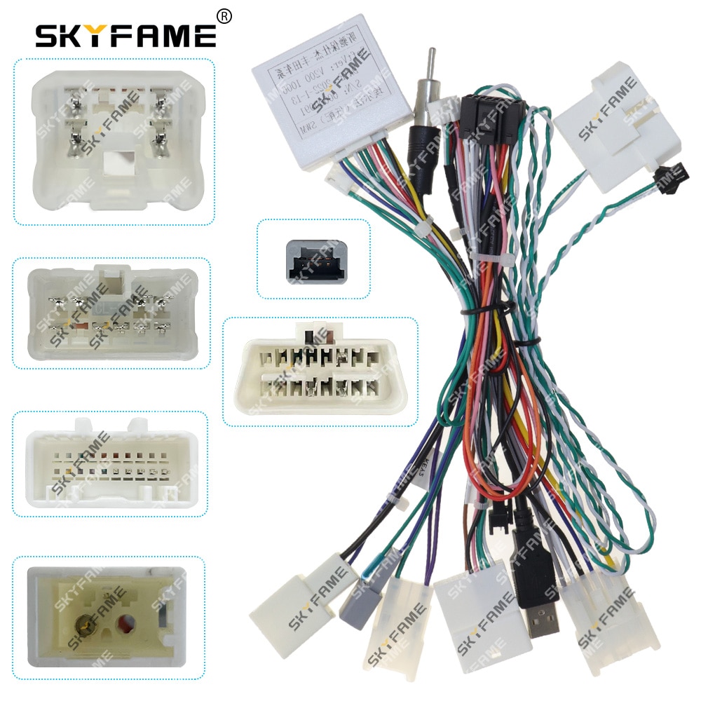 SKYFAME Car 16pin Wiring Harness Adapter Canbus Box Decoder For Alphard ...