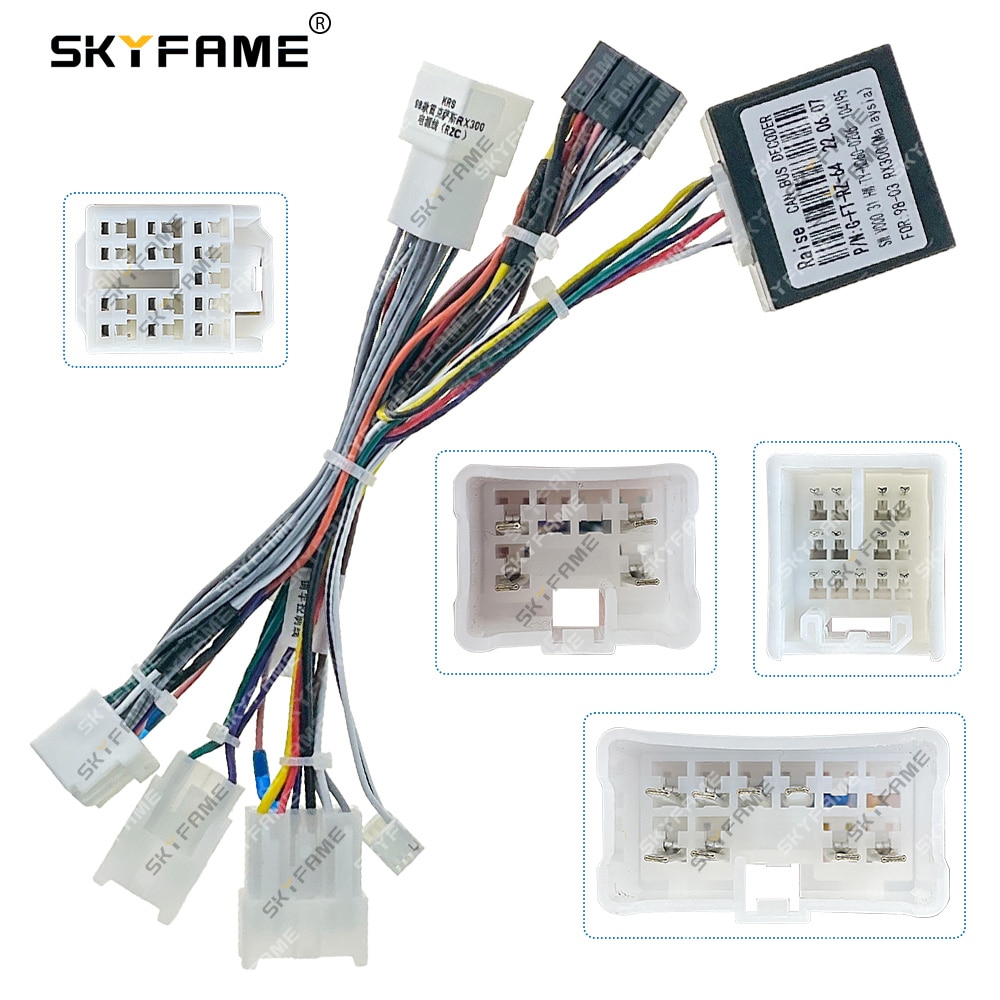 SKYFAME Car 16pin Wiring Harness Adapter Canbus Box Decoder Android Radio Power Cable For Lexus ...