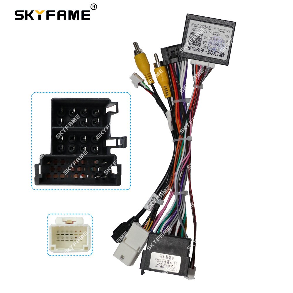 SKYFAME Car 16Pin Stereo Wiring Harness Power Cable With Canbus Box ...
