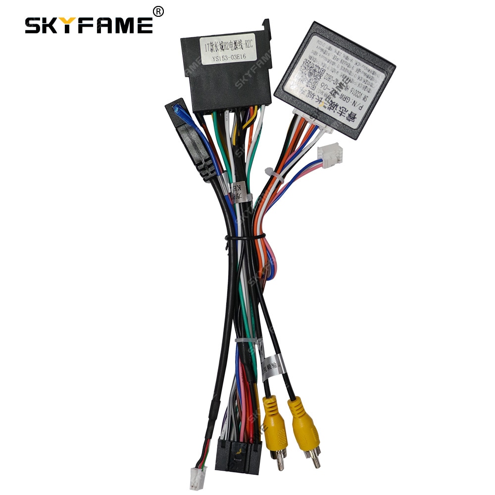 SKYFAME Car 16Pin Stereo Wiring Harness Adapter Power Cable With Canbus ...