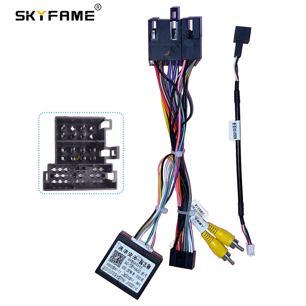 SKYFAME Car 16 Pin Stereo Wire Harness Adapter With Canbus Box Decoder ...