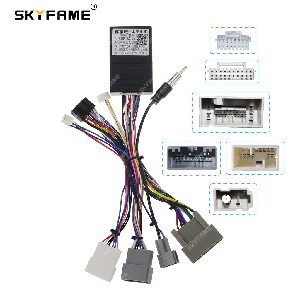 SKYFAME Car 16Pin Wiring Harness Adapter Canbus Box Decoder Android ...