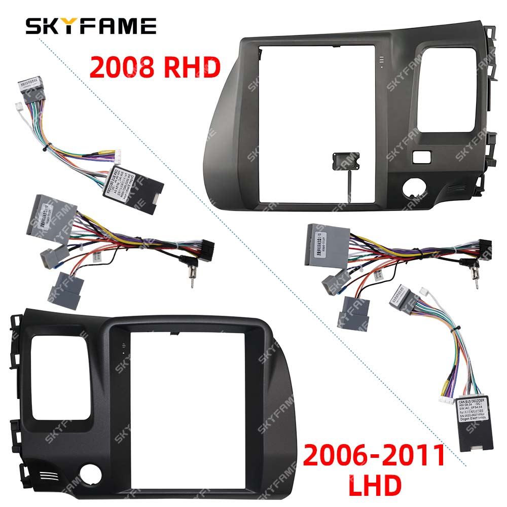 SKYFAME Car Frame Fascia Adapter For Honda Civic 2006-2011 Tesla ...