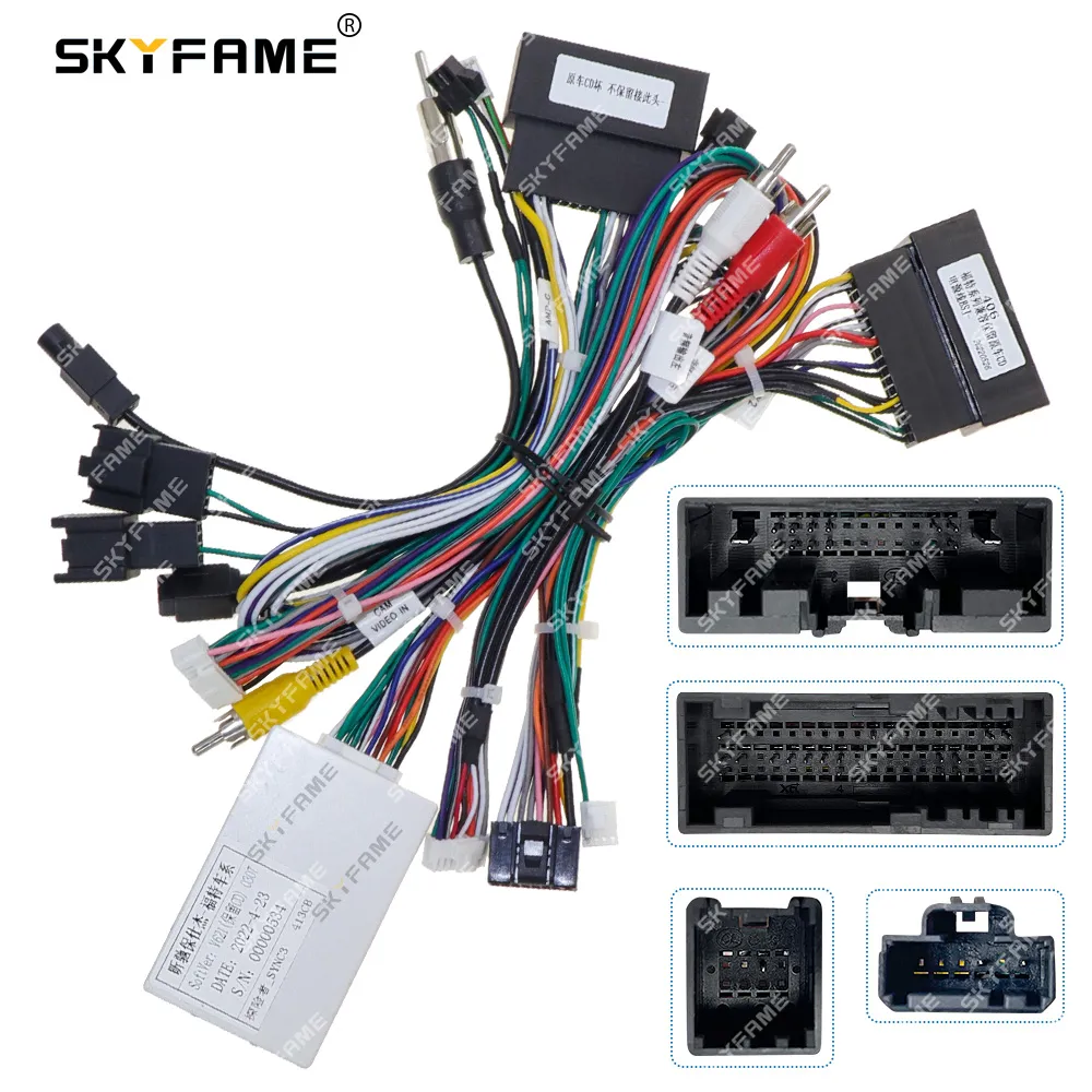 SKYFAME Car 16pin Wiring Harness Adapter Canbus Box Decoder For Ford ...