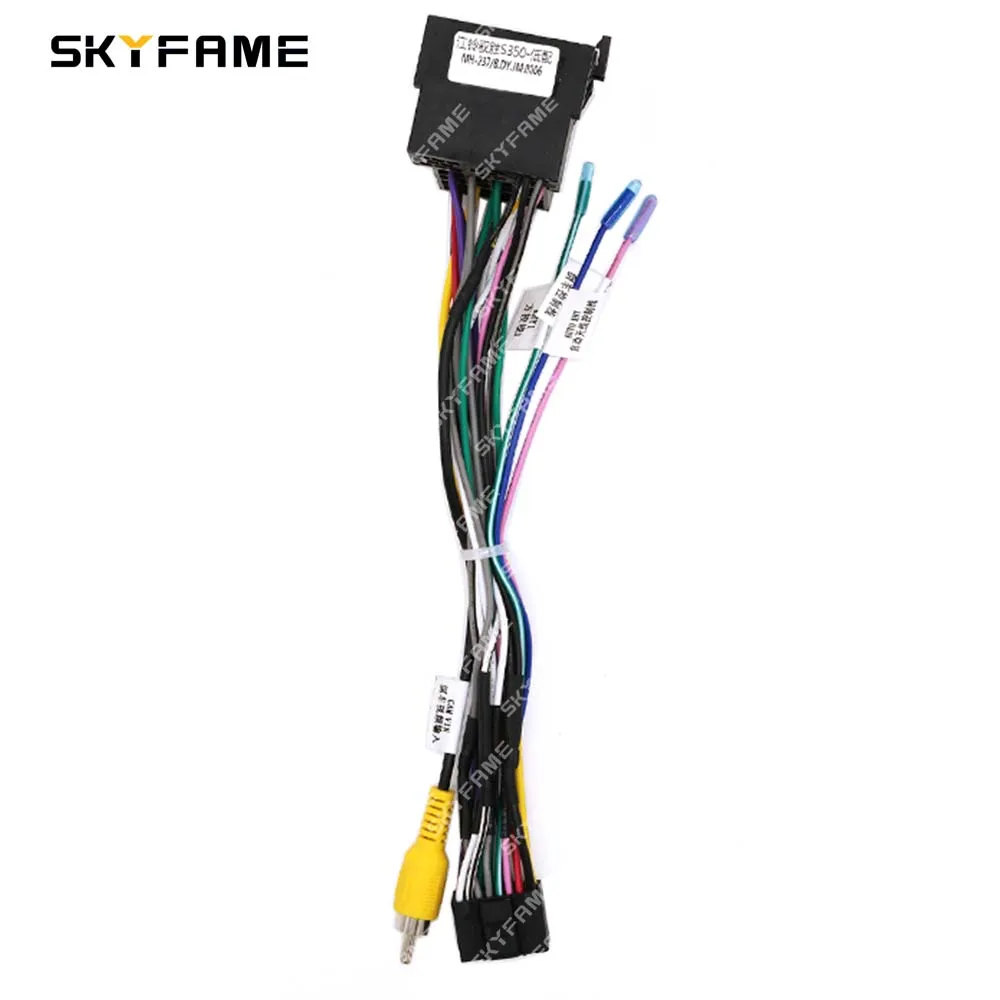 SKYFAME Car 16pin Wiring Harness Adapter Decode Android Radio Power ...